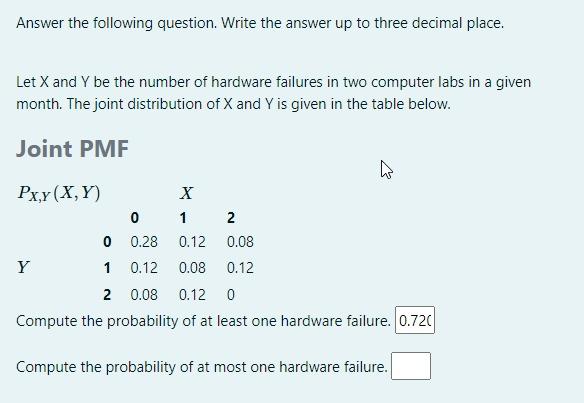 Solved Find probability of at most one and atleast one | Chegg.com