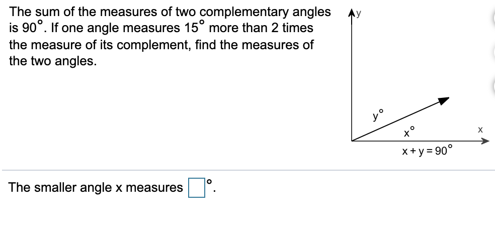 Solved The sum of the measures of two complementary angles | Chegg.com