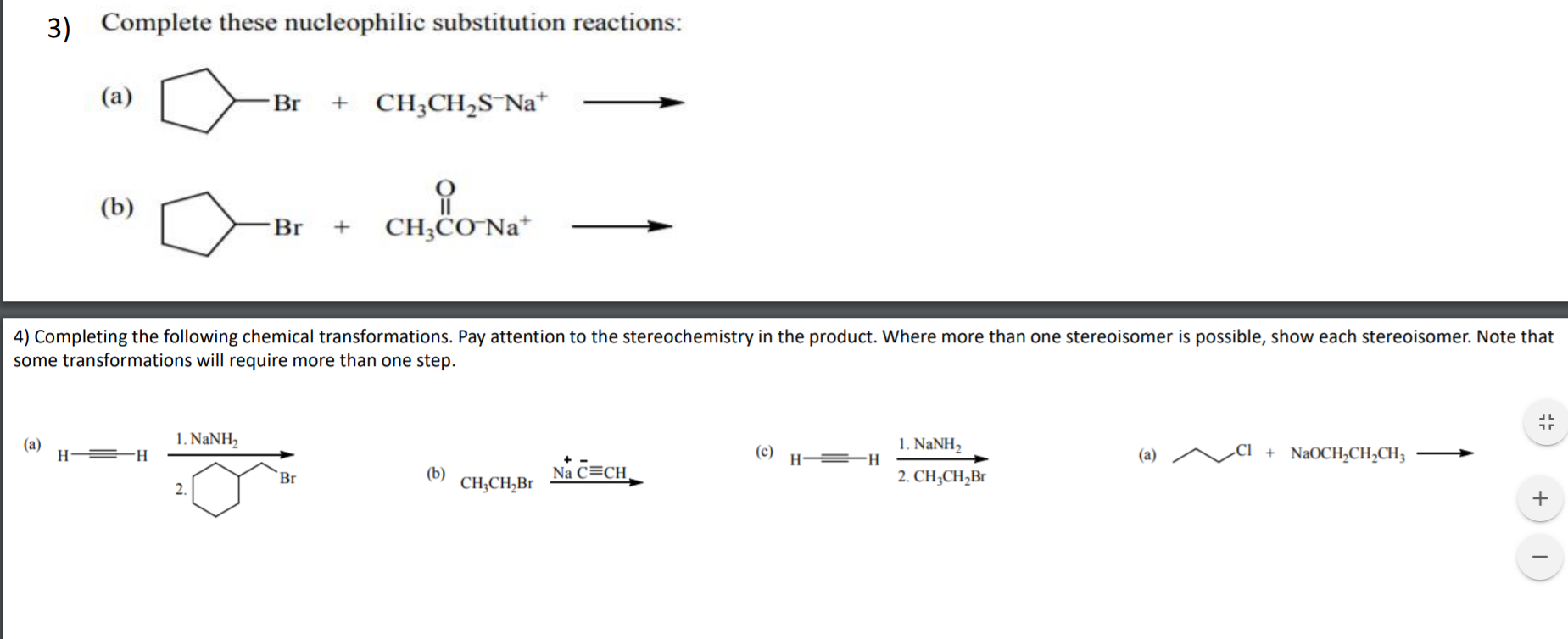 Solved 3) Complete these nucleophilic substitution | Chegg.com
