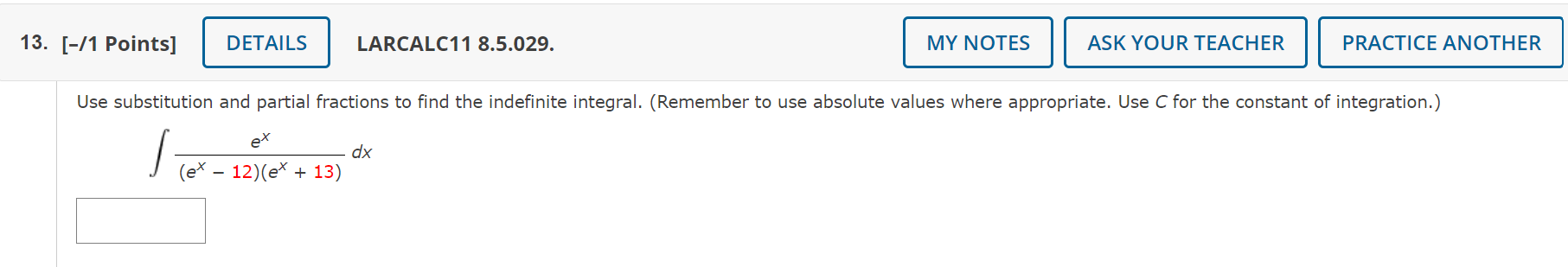 Solved 13. [-/1 Points] DETAILS LARCALC11 8.5.029. MY NOTES | Chegg.com