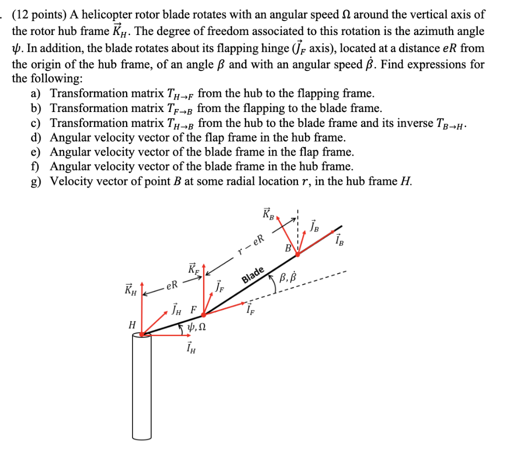 (12 points) A helicopter rotor blade rotates with an | Chegg.com
