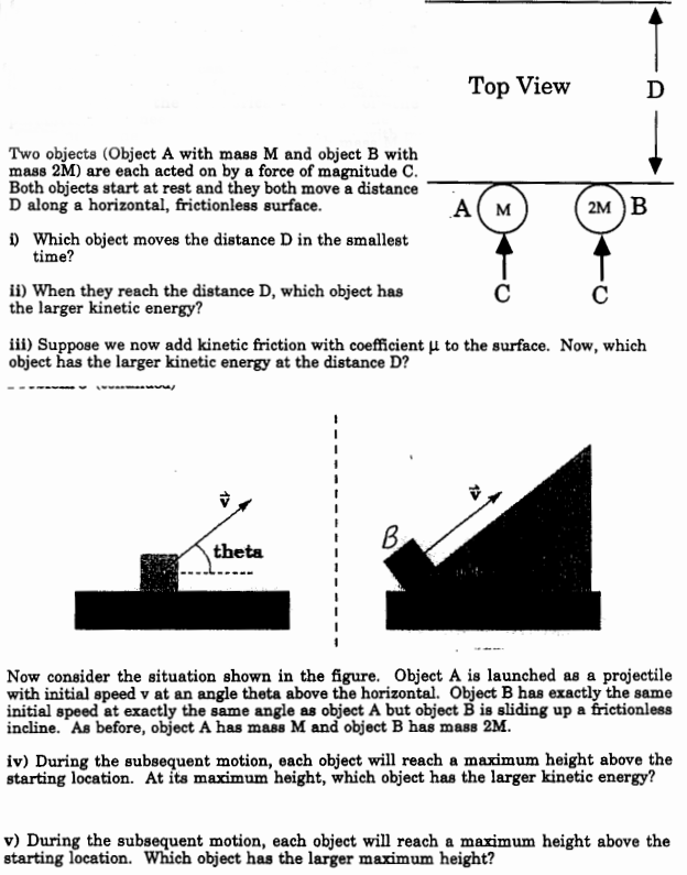 Solved Two Objects Object A With Mass M And Object B With