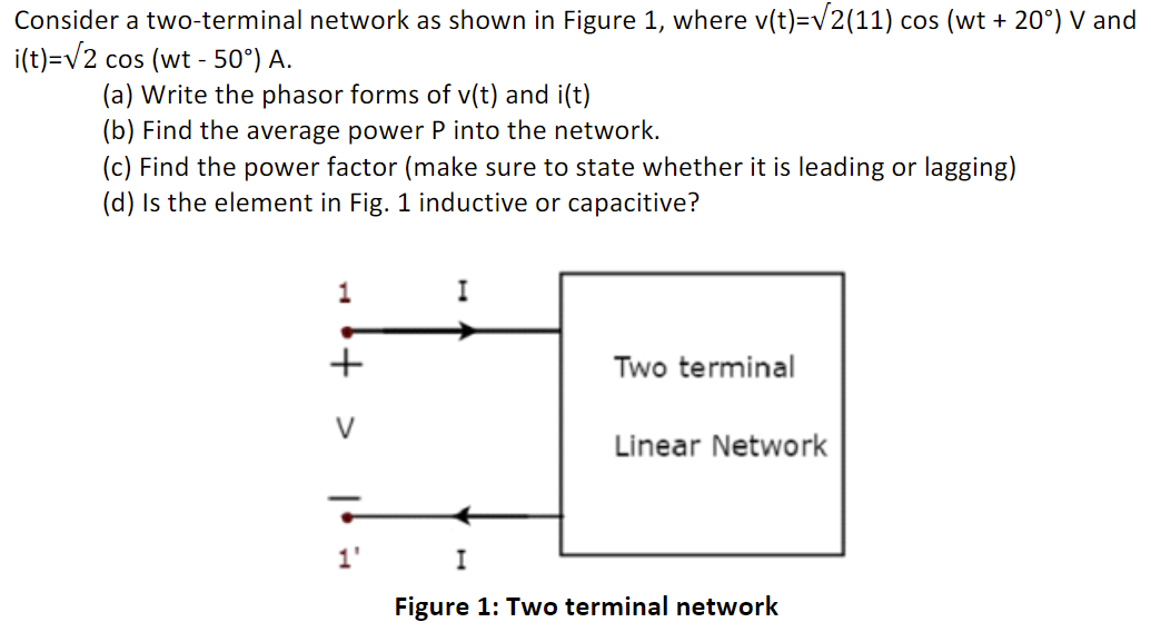 Solved Consider a two-terminal network as shown in Figure 1 | Chegg.com