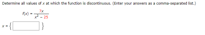 Solved Determine all values of x at which the function is | Chegg.com