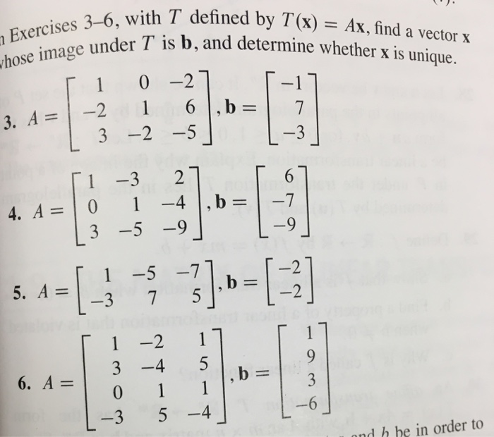 Solved With T Defined By T X A X Find A Vector X Whose