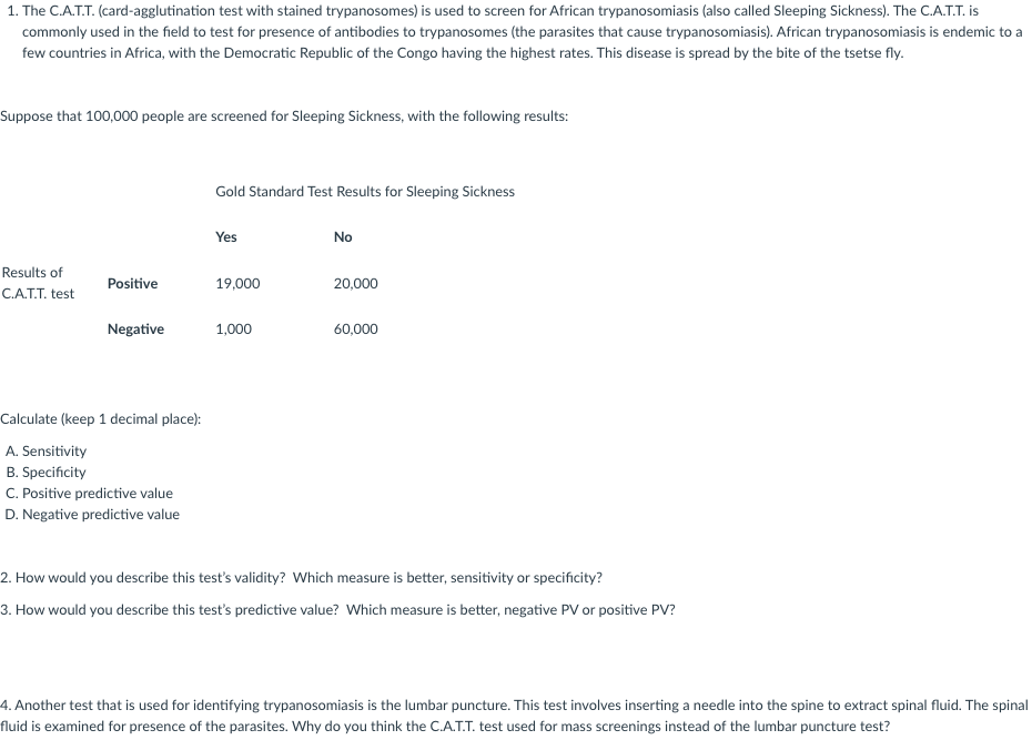 Solved 1. The C.A.T.T. (card-agglutination test with stained | Chegg.com