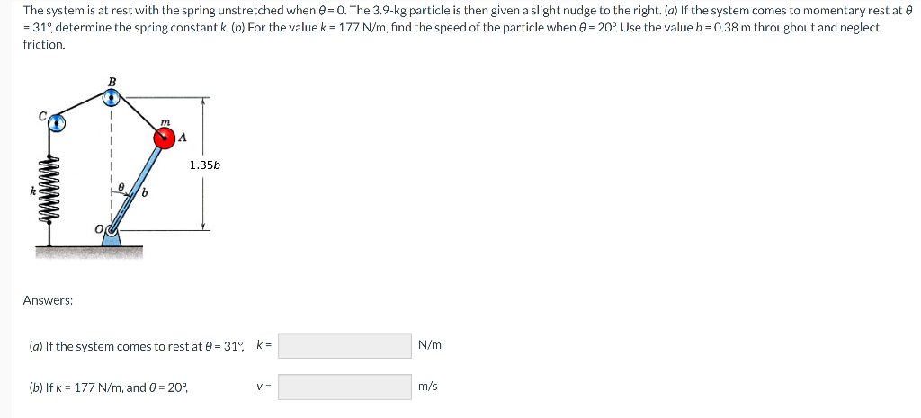 Solved The system is at rest with the spring unstretched | Chegg.com