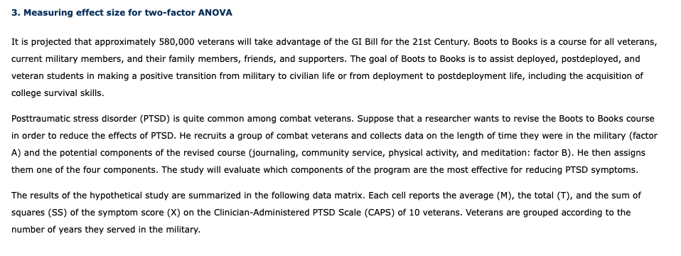 Solved 3. Measuring effect size for two-factor ANOVA current | Chegg.com