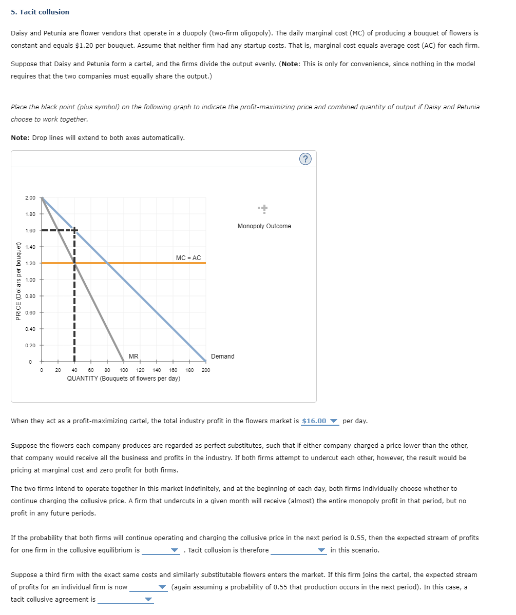 Solved 5. Tacit collusion Daisy and Petunia are flower | Chegg.com