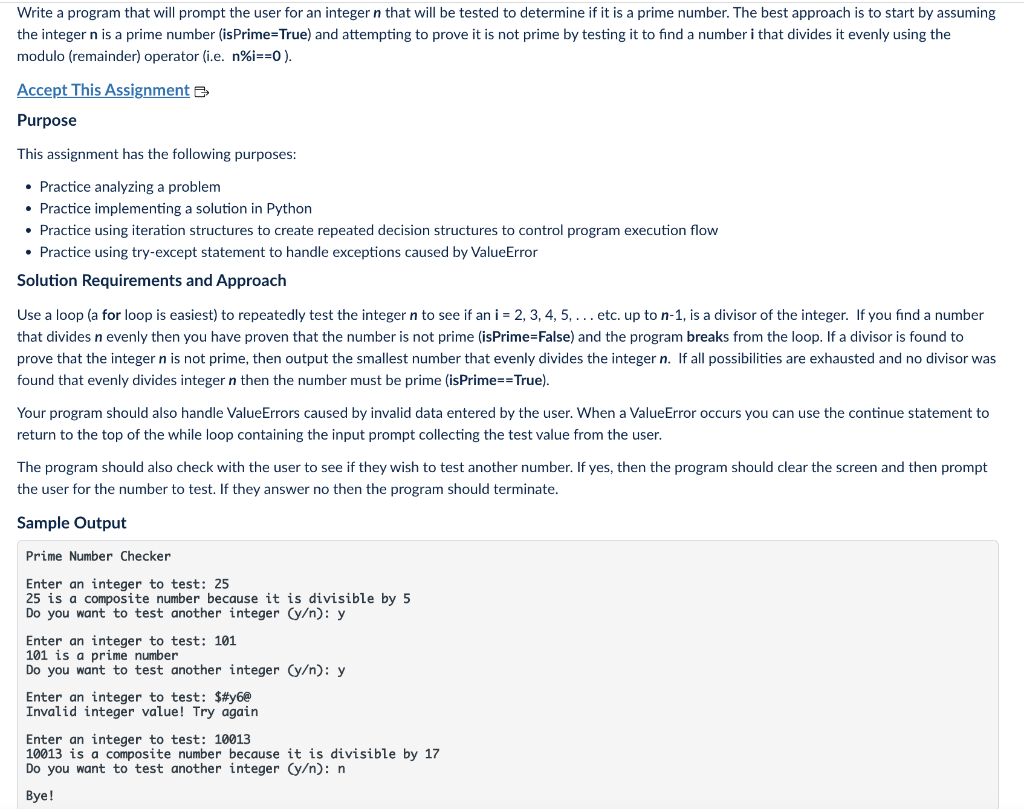 Solved Write a program that will prompt the user for an | Chegg.com