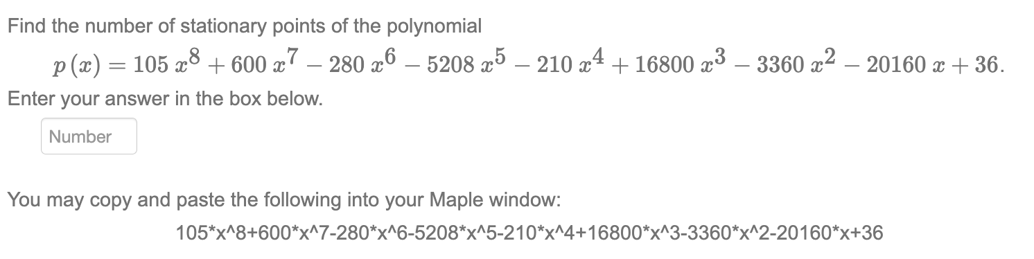 Solved Find the number of stationary points of the | Chegg.com