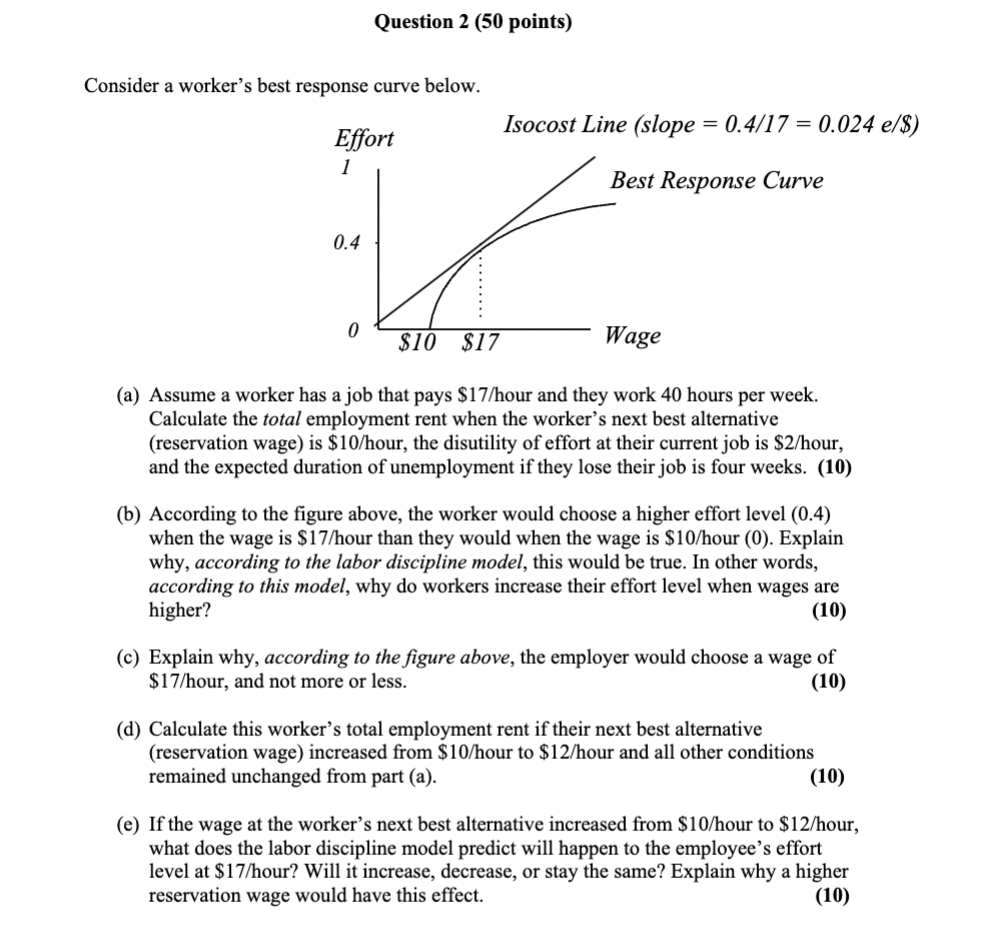 Solved Question 2 (50 ﻿points)Consider a worker's best | Chegg.com