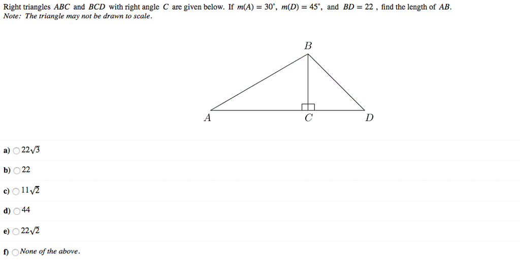 Solved Right triangles ABC and BCD with right angle C are | Chegg.com