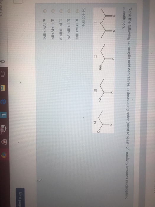 Solved Rank The Following Carboxylic Acid Derivatives In