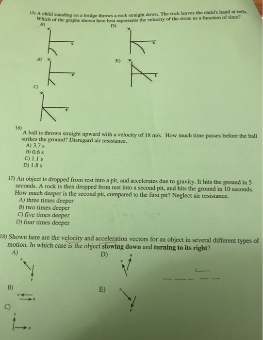 Solved 12) A stone is thrown vertically upwards, reaches a | Chegg.com