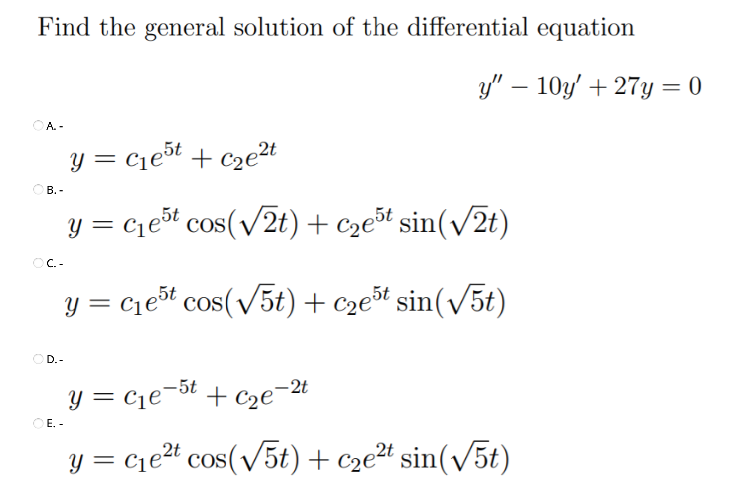 Solved Find the general solution of the differential | Chegg.com