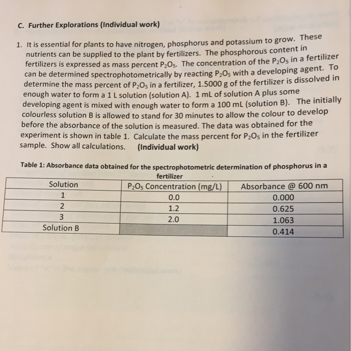 Solved Further Explorations (Individual Work) Calculate the | Chegg.com