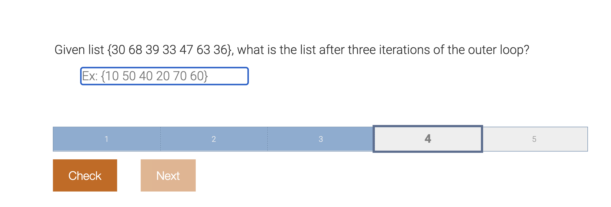 Solved Given list {30683933476336}, what is the list after | Chegg.com