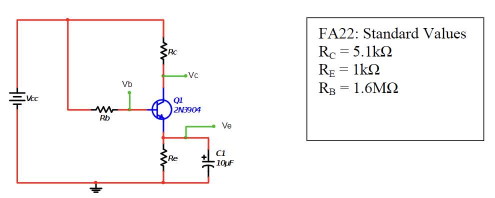 Solved For the fixed current biasing circuit in Figure 1, | Chegg.com