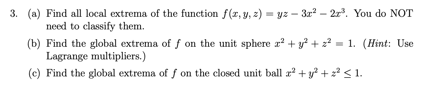 Solved 3. (a) Find all local extrema of the function | Chegg.com
