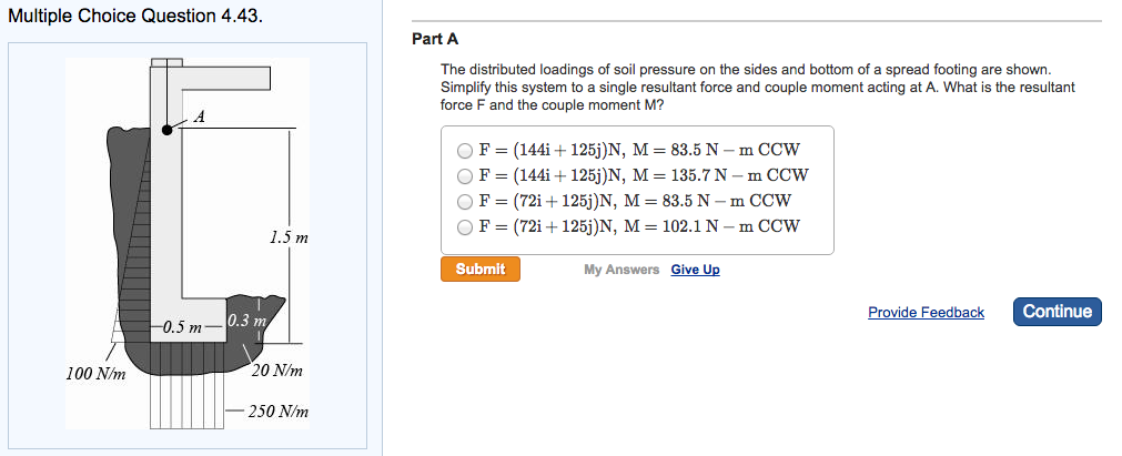 Solved The distributed loadings of soil pressure on the | Chegg.com