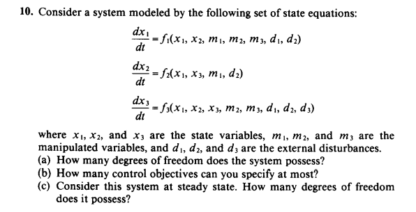 Solved 0. Consider a system modeled by the following set of | Chegg.com