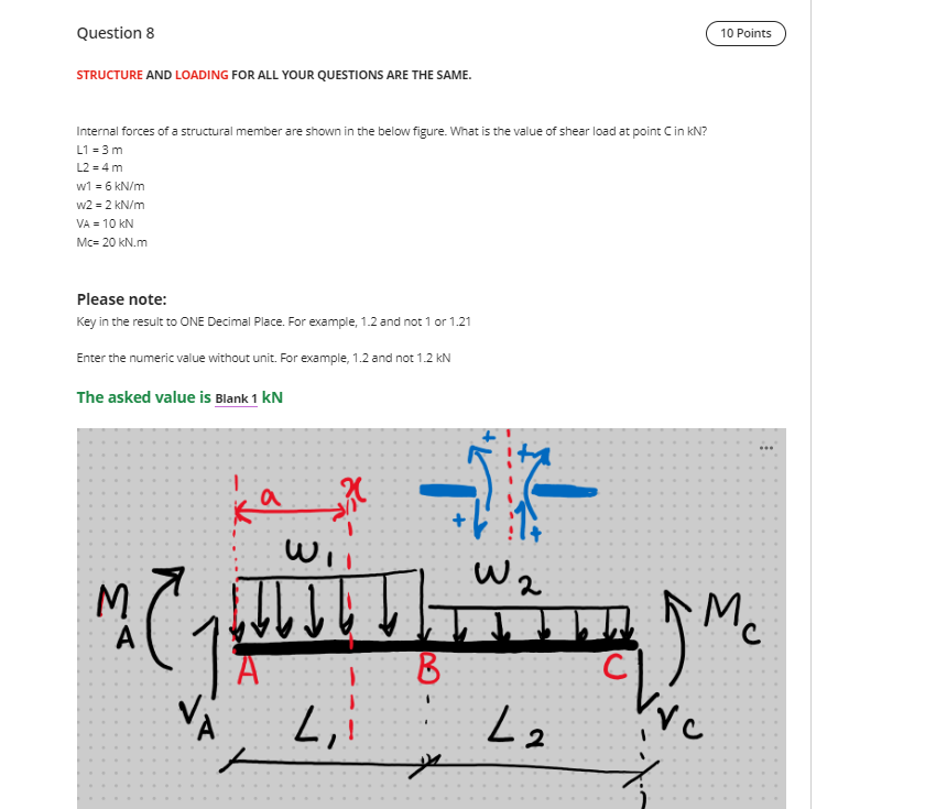 Solved Question 8 10 Points STRUCTURE AND LOADING FOR ALL | Chegg.com