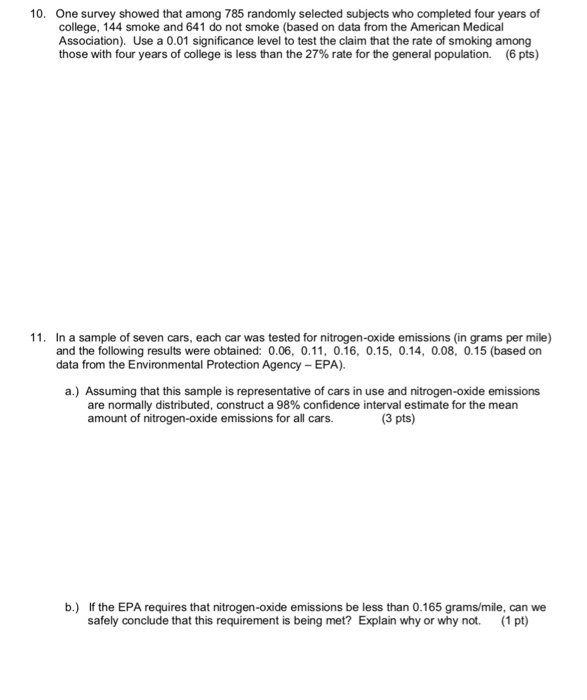 Solved For problems 8-11 do the following: If a sample size | Chegg.com