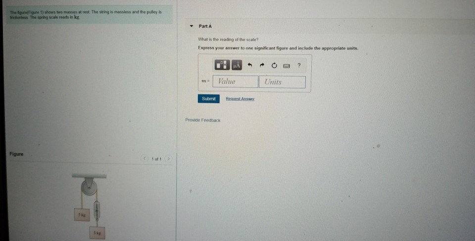 Solved The figure(Figure 1) shows two masses at rest. The | Chegg.com