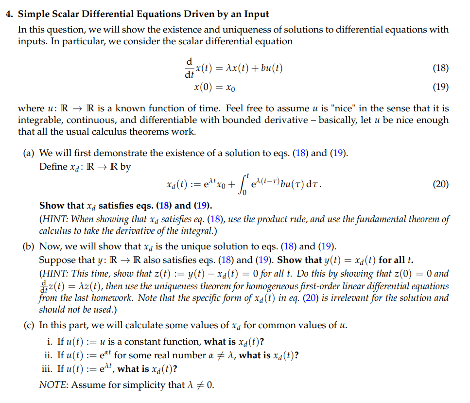 Solved Simple Scalar Differential Equations Driven by an | Chegg.com