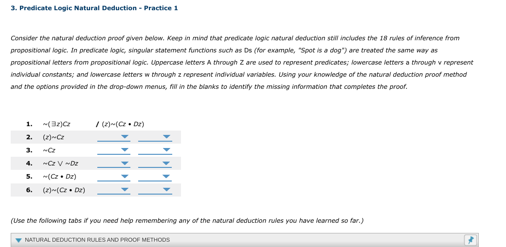 Solved 3. Predicate Logic Natural Deduction - Practice 1 | Chegg.com