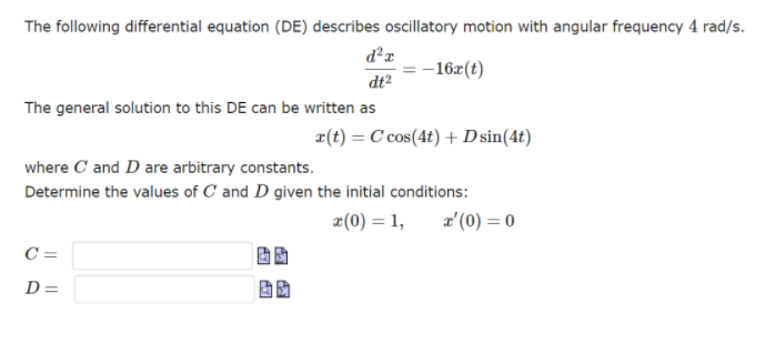 Solved The following differential equation (DE) describes | Chegg.com