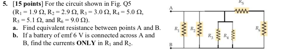 Solved 5. [15 points] For the circuit shown in Fig. 25 (R1 = | Chegg.com