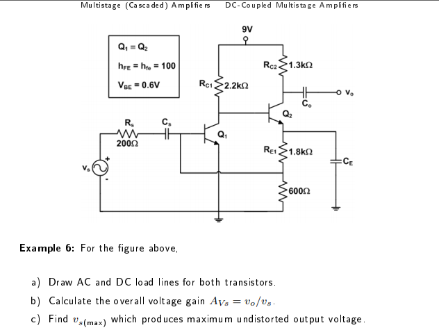 Voltage gain of the direct coupled multistage amplifier voltage