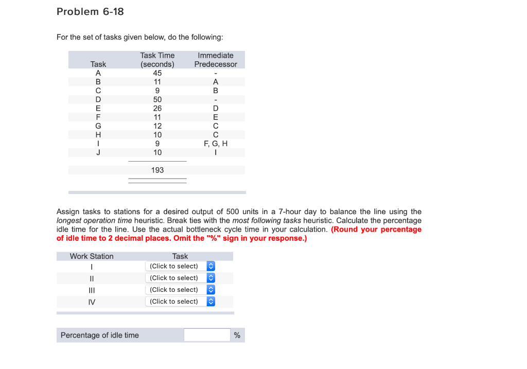 Solved Problem 6-18 For the set of tasks given below, do the | Chegg.com