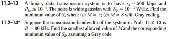 Solved 11.2-13 A binary data transmission system is to have | Chegg.com