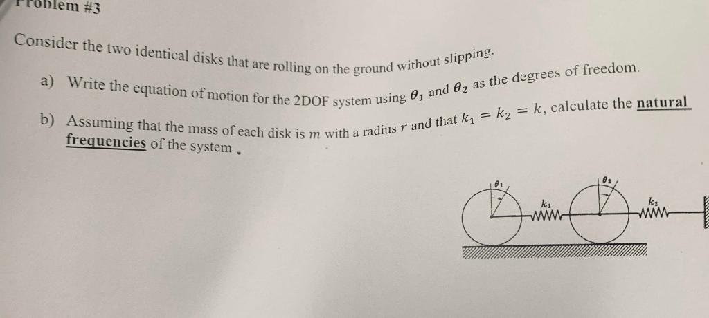 Solved Consider The Two Identical Disks That Are Rolling On 