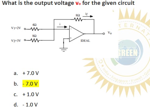 Solved What is the output voltage \( ﻿v_{0} \) ﻿for the | Chegg.com
