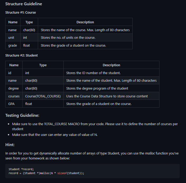 Solved Student Grade Mini-Database Develop a program that | Chegg.com