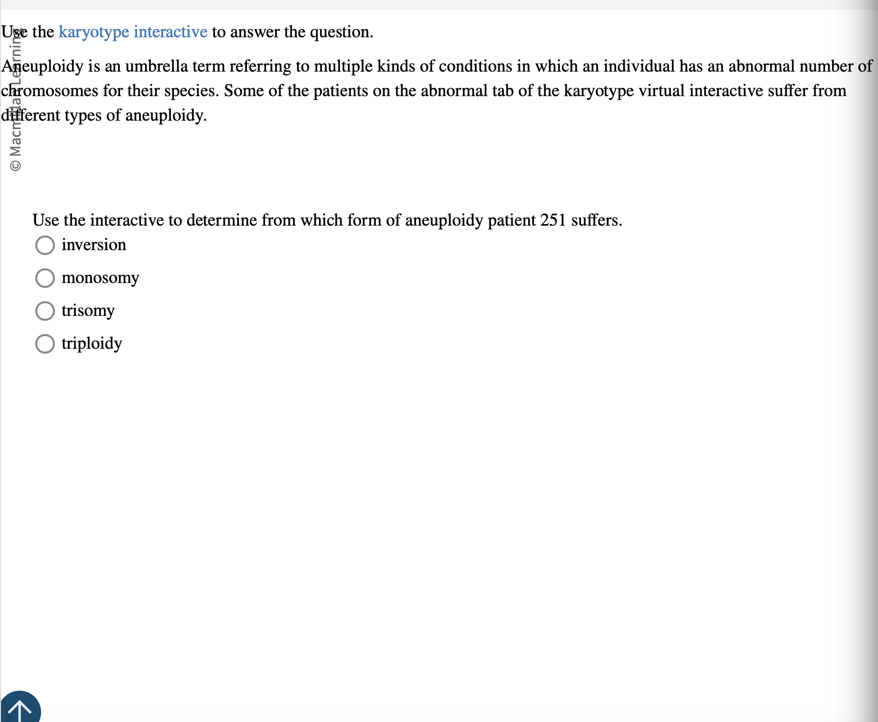 Solved Use the karyotype interactive to answer the | Chegg.com