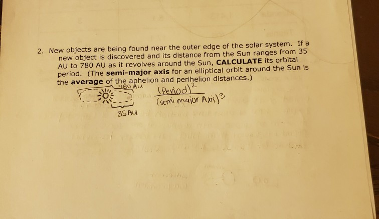 Solved 2. New objects are being found near the outer edge of | Chegg.com