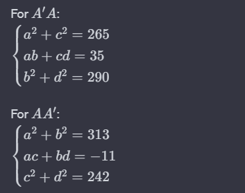 Solved solve the four possible combinations of abcd for me | Chegg.com
