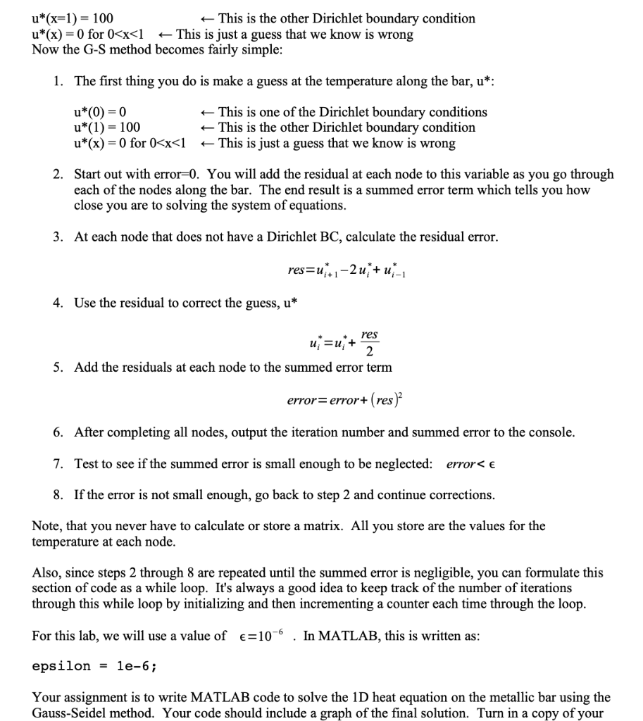 Solved MATLAB help with the heat equation please. Here are | Chegg.com