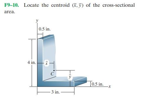 Solved F9-10. Locate the centroid (xˉ,yˉ) of the | Chegg.com