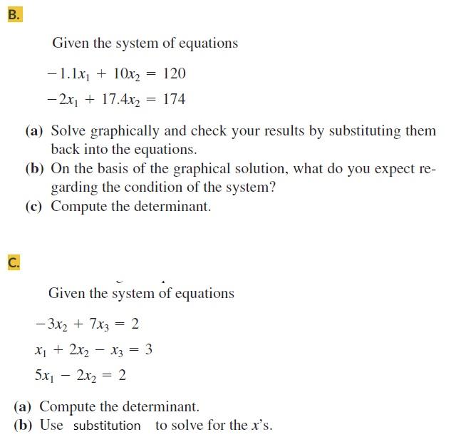 Solved A. Check if the following systems of linear algebraic | Chegg.com