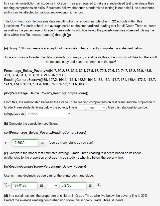 Solved In a certain jurisdiction, all students in Grade | Chegg.com