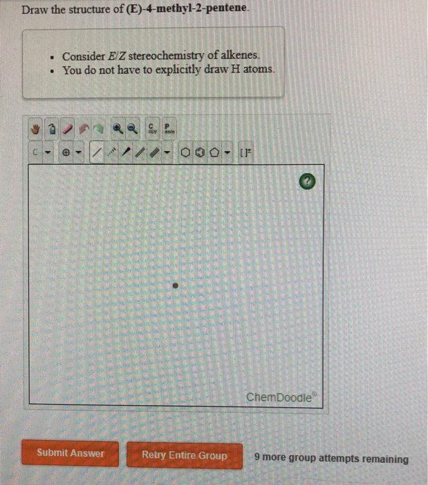 Solved Draw the structure of (E)-4-methyl-2-pentene. . | Chegg.com