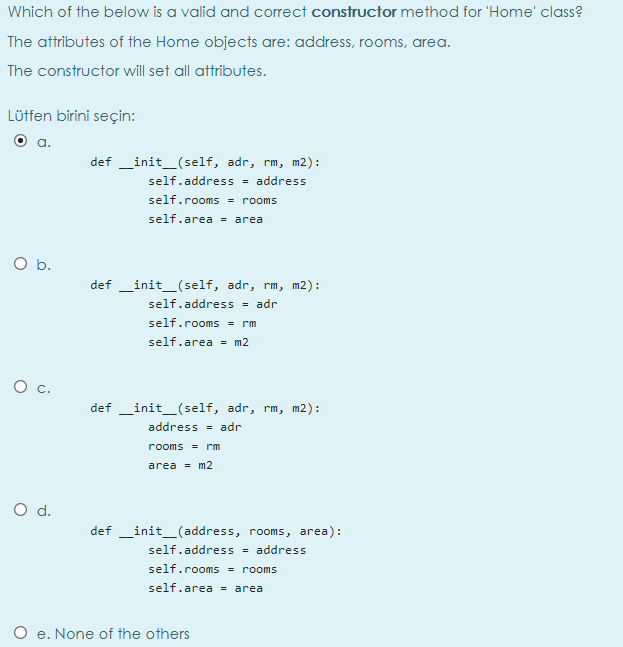 Solved Which Of The Below Is A Valid And Correct Constructor 1587