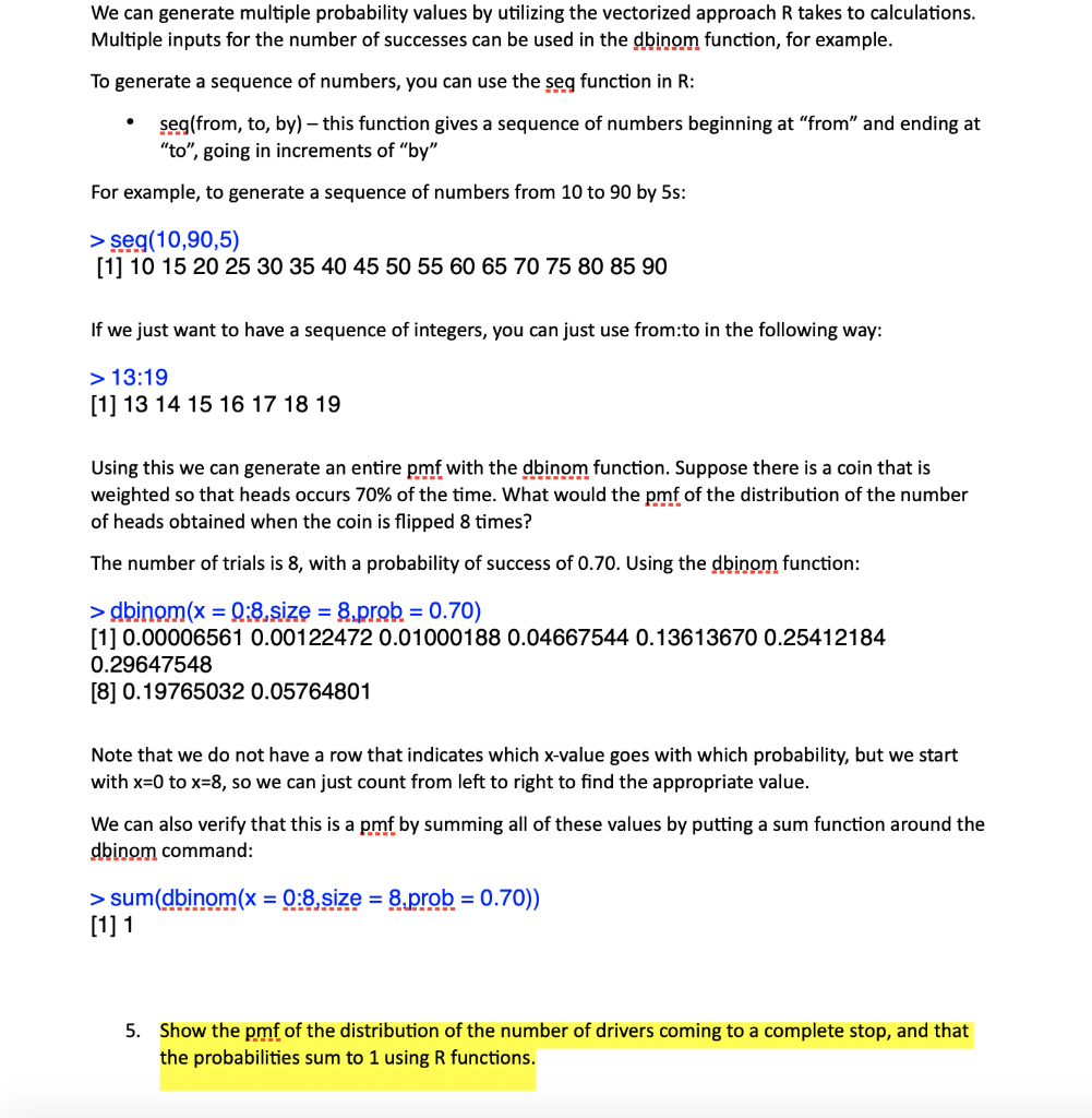 Solved We can generate multiple probability values by | Chegg.com