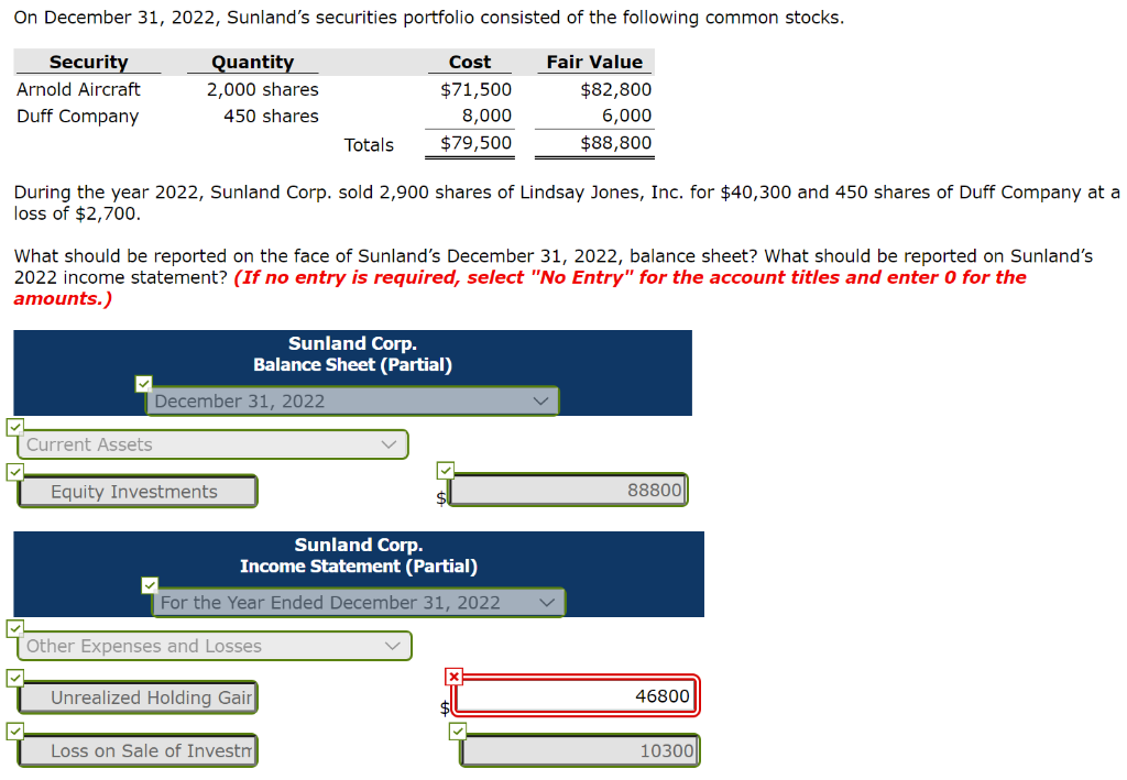 Solved Problem 17-11 (Part Level Submission) Sunland Corp. | Chegg.com